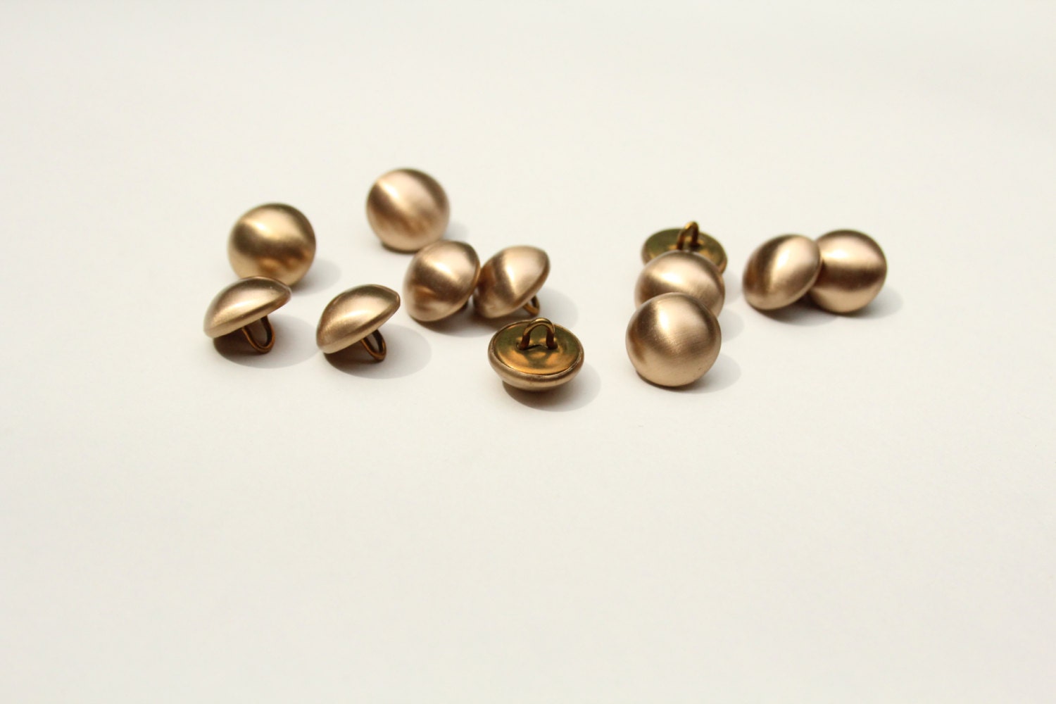 Vintage Small Brushed Gold Tone Domed Buttons 1/2 | Etsy