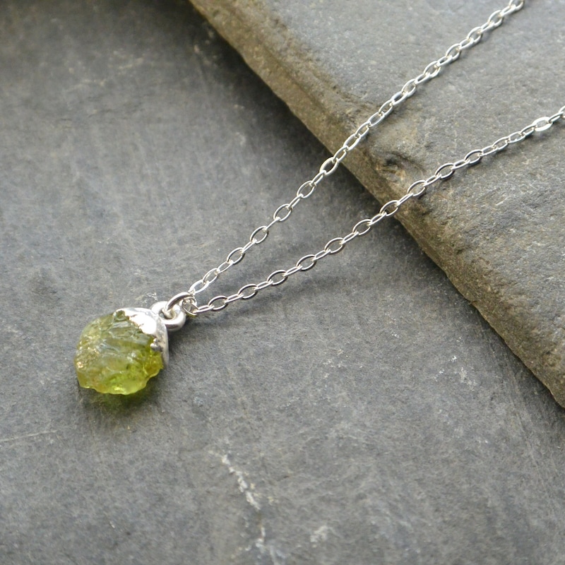 Silver Ring Raw Peridot - Etsy UK