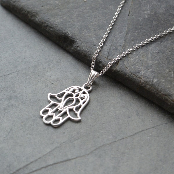 Silver Hamsa Pendant - Etsy UK