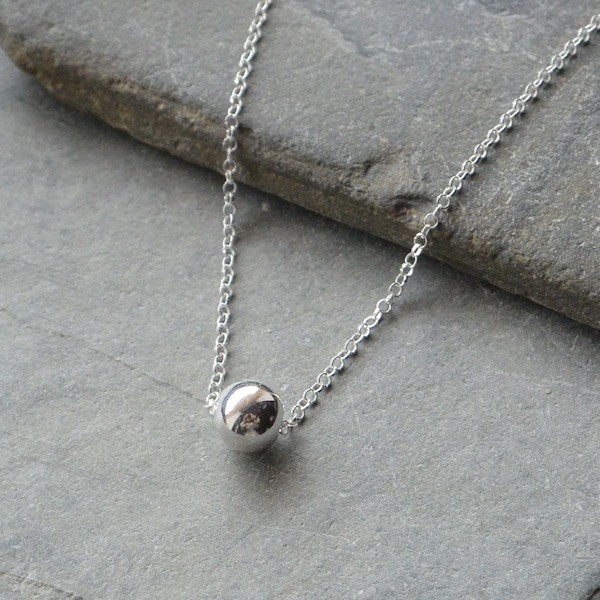 Silver Ball Necklace - Etsy