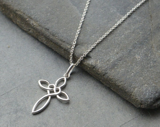 Infinity Heart Cross Sterling Silver Necklace, Celtic Pendant - Etsy