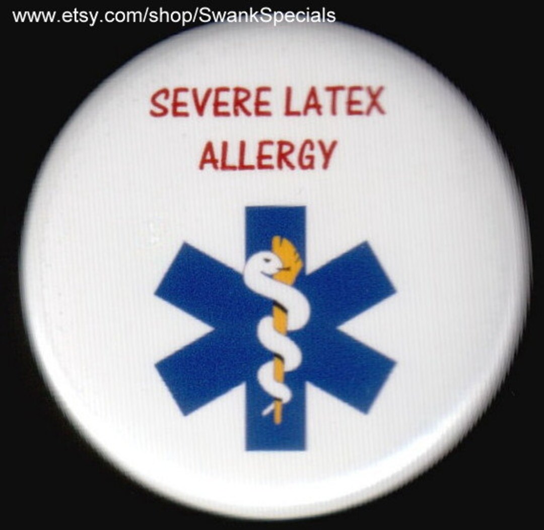 Medic Alert Button - Severe Latex Allergy - Etsy