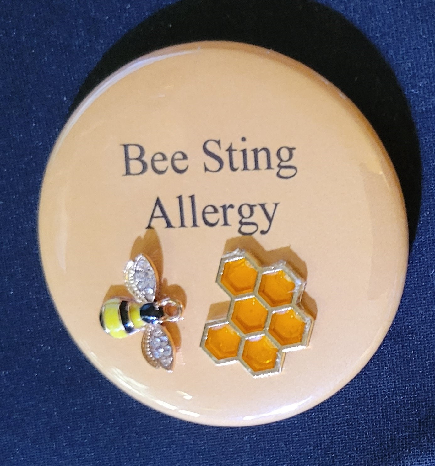 Medic Alert Button Bee Sting Allergy Some With Graphics - Etsy