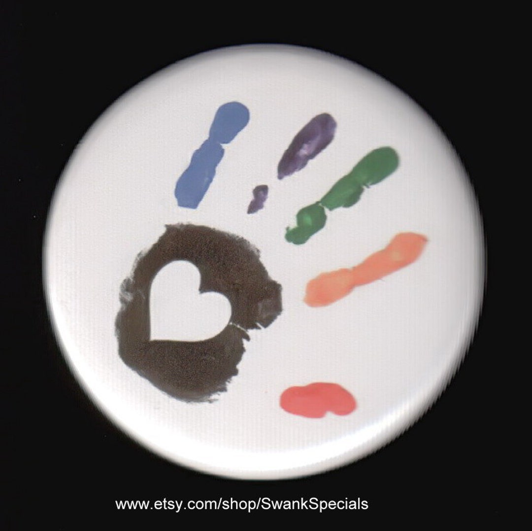 Loving Handprint. Pinback Button or Magnet - Etsy