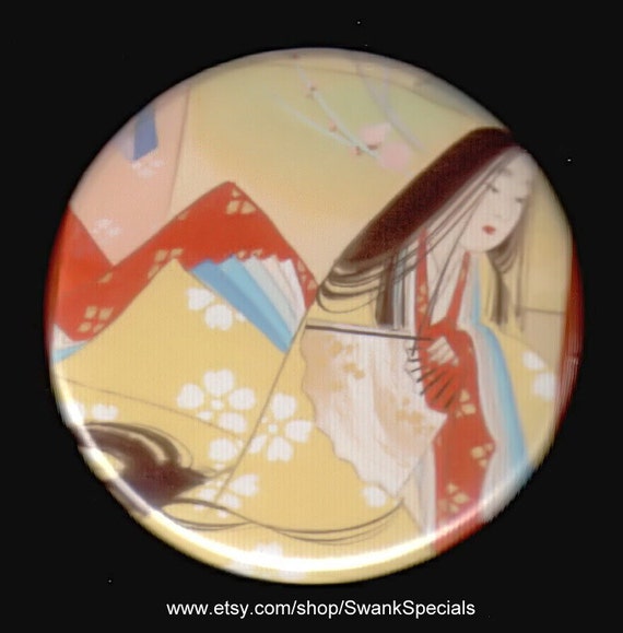 Beautiful Geisha Pinback Button or Magnet | Etsy