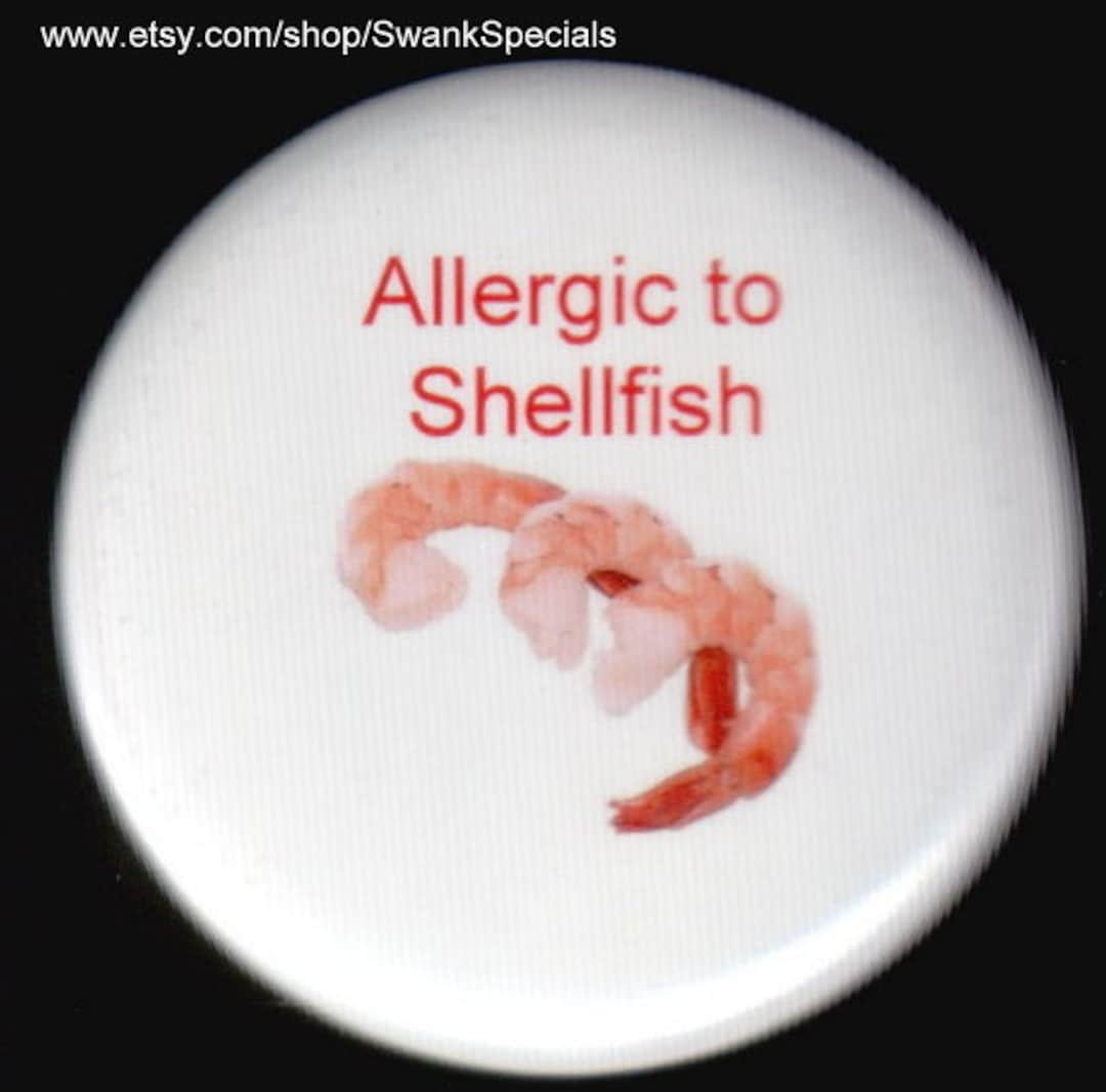 Medic Alert Button - Allergy to Shellfish - Etsy