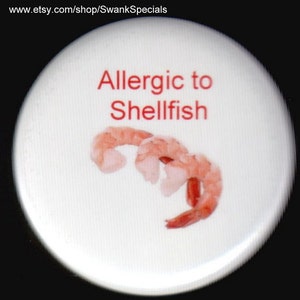 Medic Alert Button - Allergy to Shellfish - Etsy