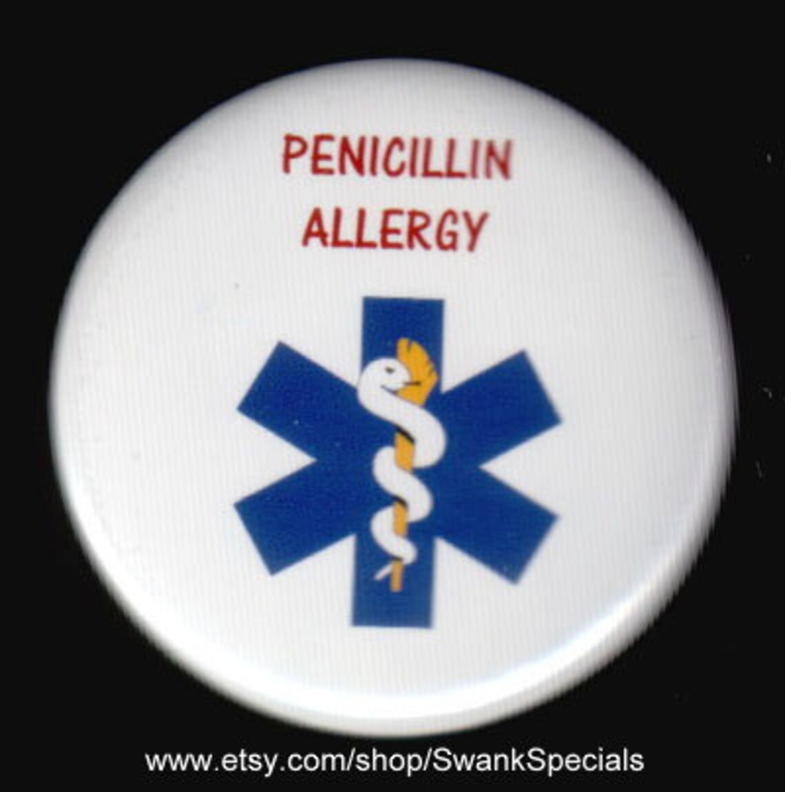 Medic Alert Button Penicillin Allergy - Etsy