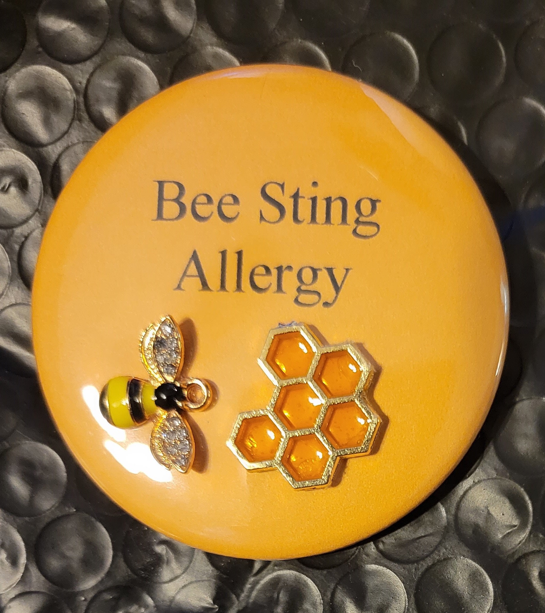 Medic Alert Button Bee Sting Allergy Some With Graphics - Etsy