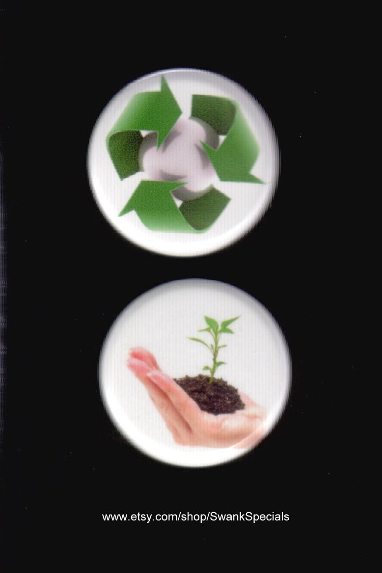 1,25 Inch Recycling Button Pair Pinback Button or Magnet - Etsy