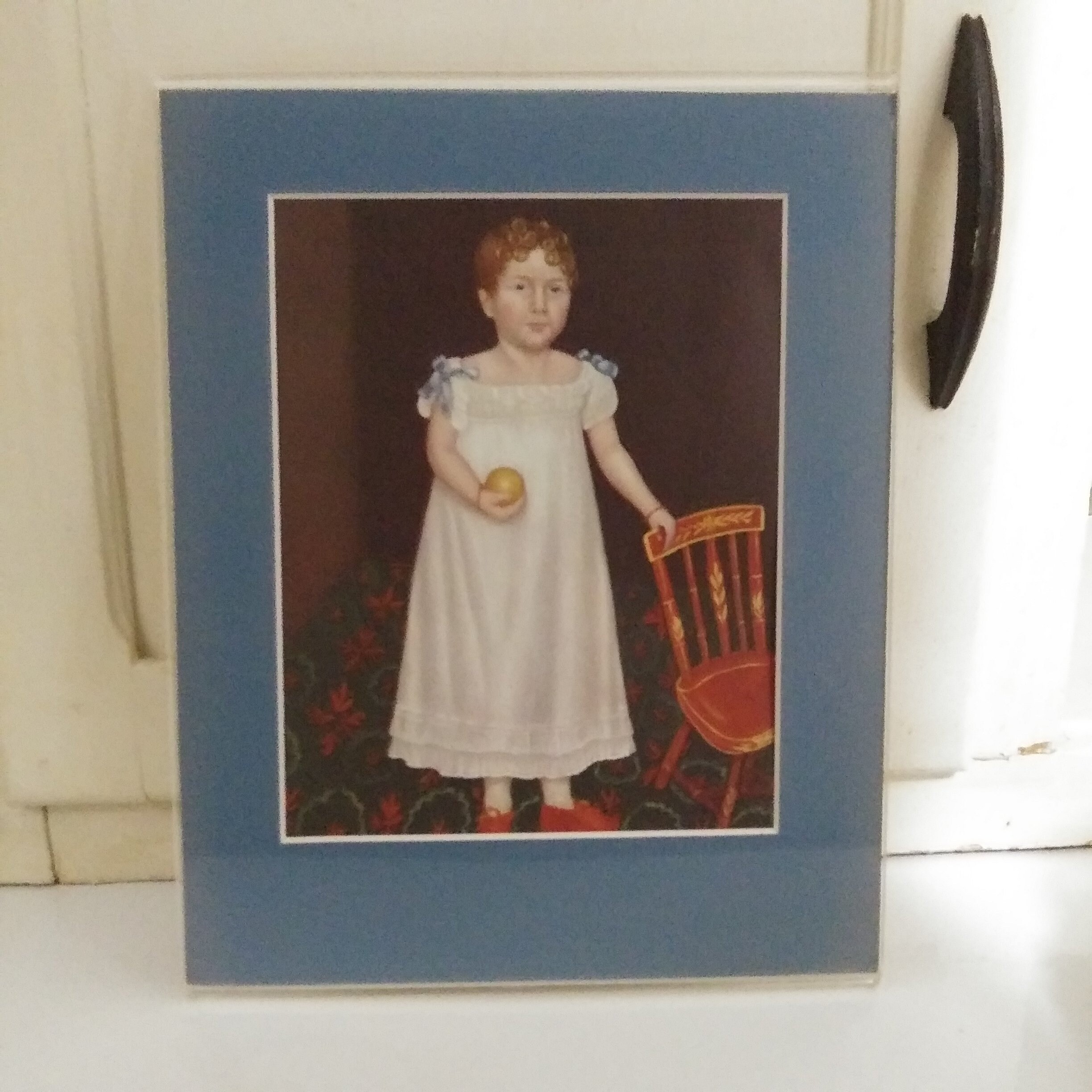 Vintage Litho Primitive Folk Art Colonial Child Portrait Girl - Etsy