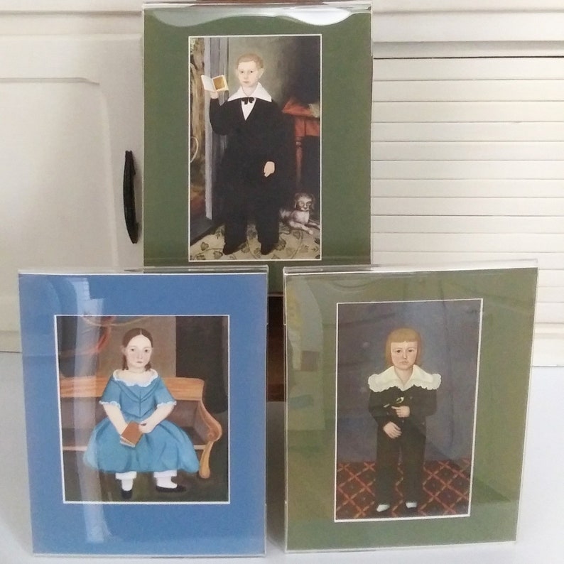 Vintage Litho Primitive Colonial Child Portrait Boy W/ Book - Etsy