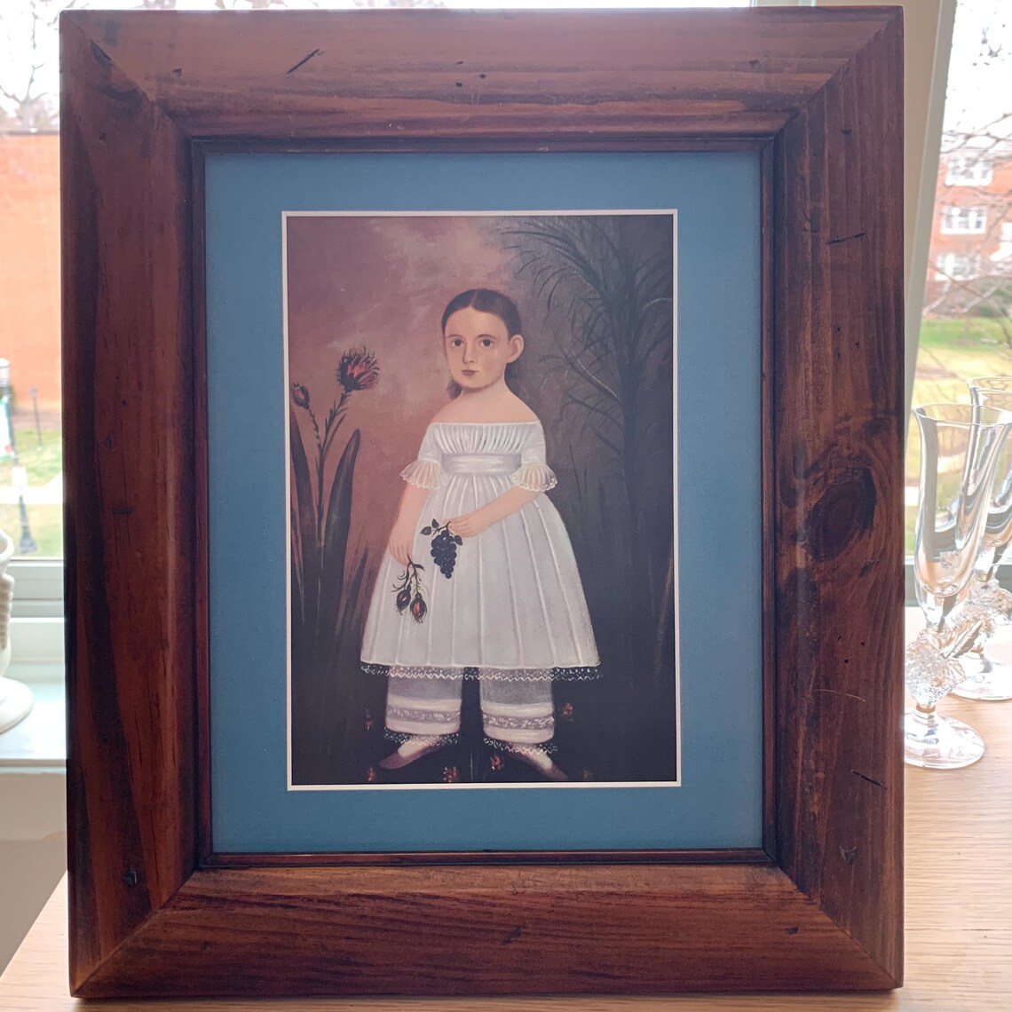 Vintage Litho Primitive Colonial Child Portrait Boy W/ Book - Etsy