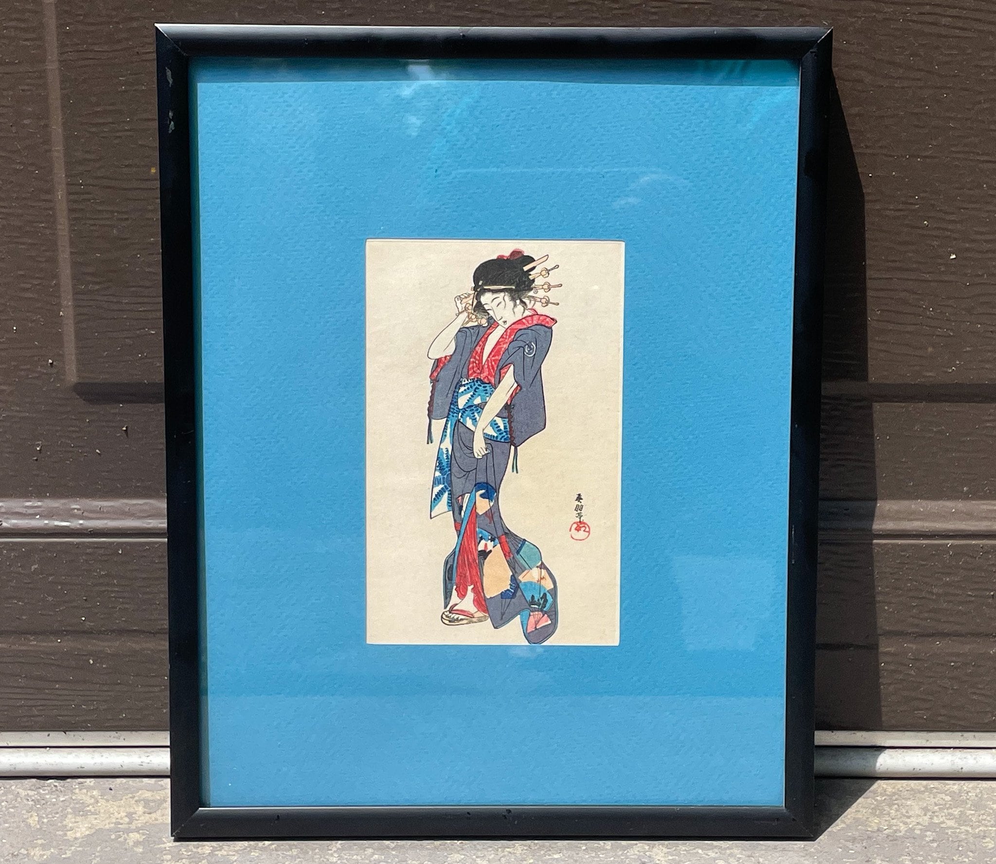 Vintage Japanese Print Postcard Geisha Framed Matted - Etsy 日本