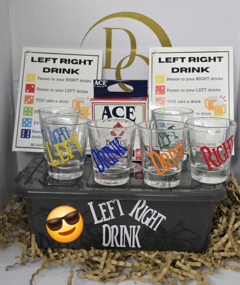 Left Right Drink Adult Drinking Game Set/ Dice Game/ Dice Party Game - Etsy