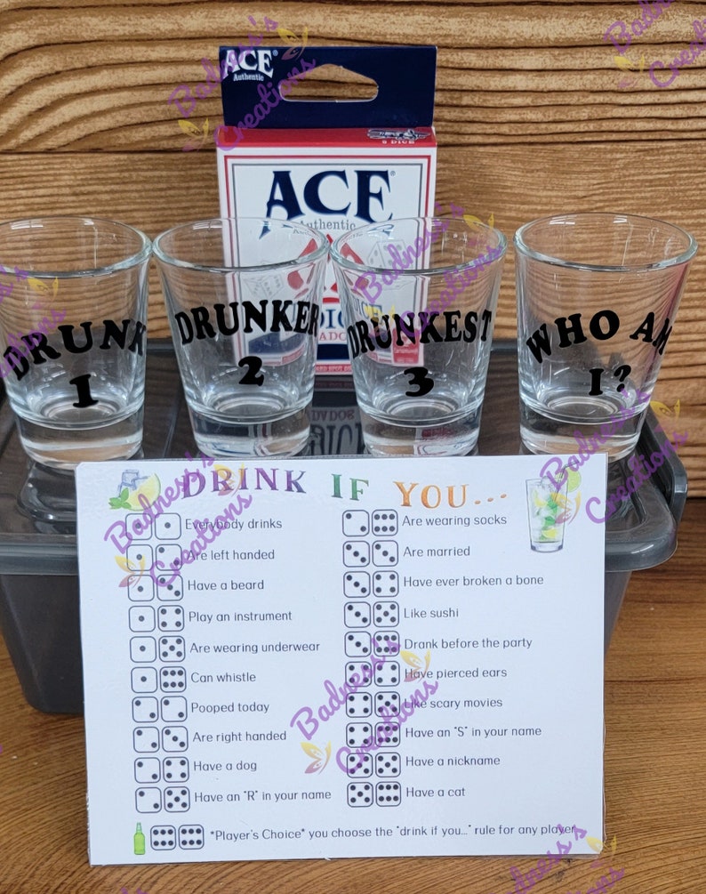 Left Right Drink Adult Drinking Game Set/ Dice Game/ Dice Party Game - Etsy