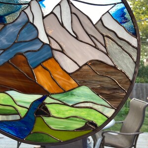 Stained Glass Mountain Window Handmade Window Decor Utah - Etsy