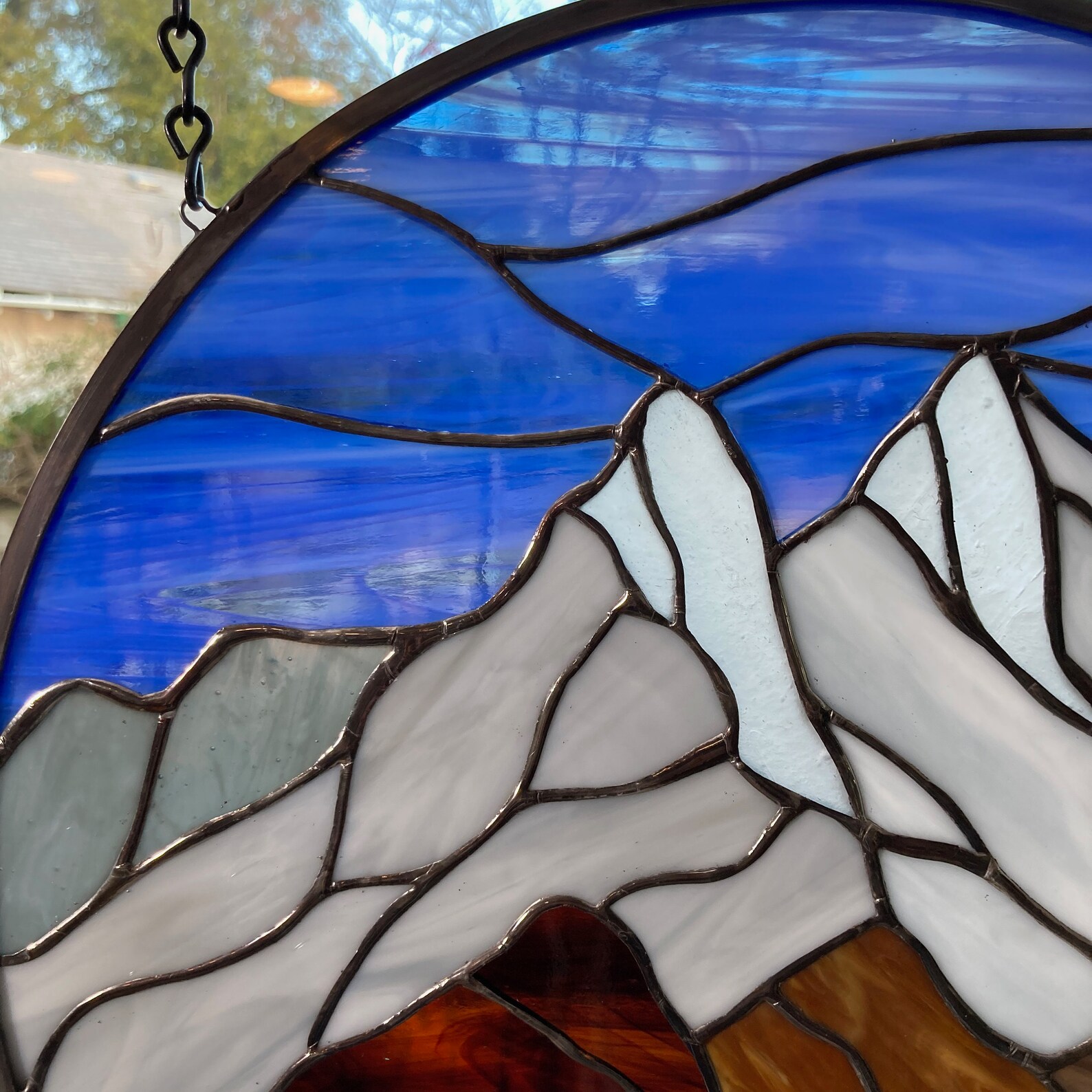 Stained Glass Mountain Window Handmade Window Decor Utah - Etsy