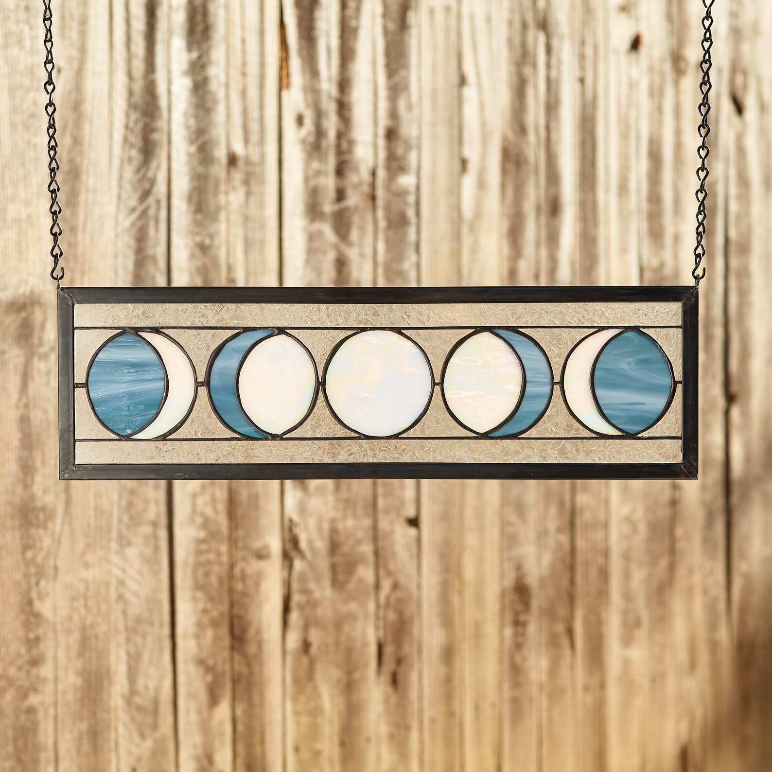 Five Moon Phases Stained Glass Window Panel | Etsy