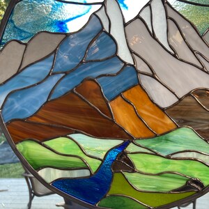 Stained Glass Mountain Window Handmade Window Decor Utah - Etsy