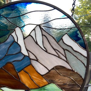 Stained Glass Mountain Window Handmade Window Decor Utah - Etsy