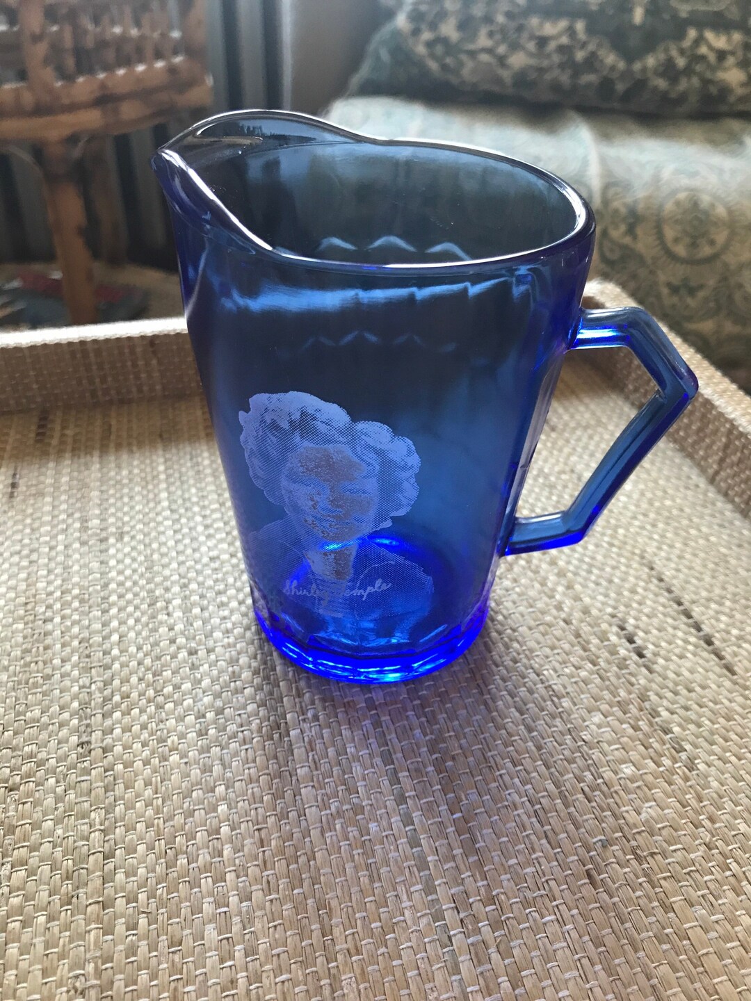 Hazel Atlas Cobalt Shirley Temple Cream Pitcher - Etsy