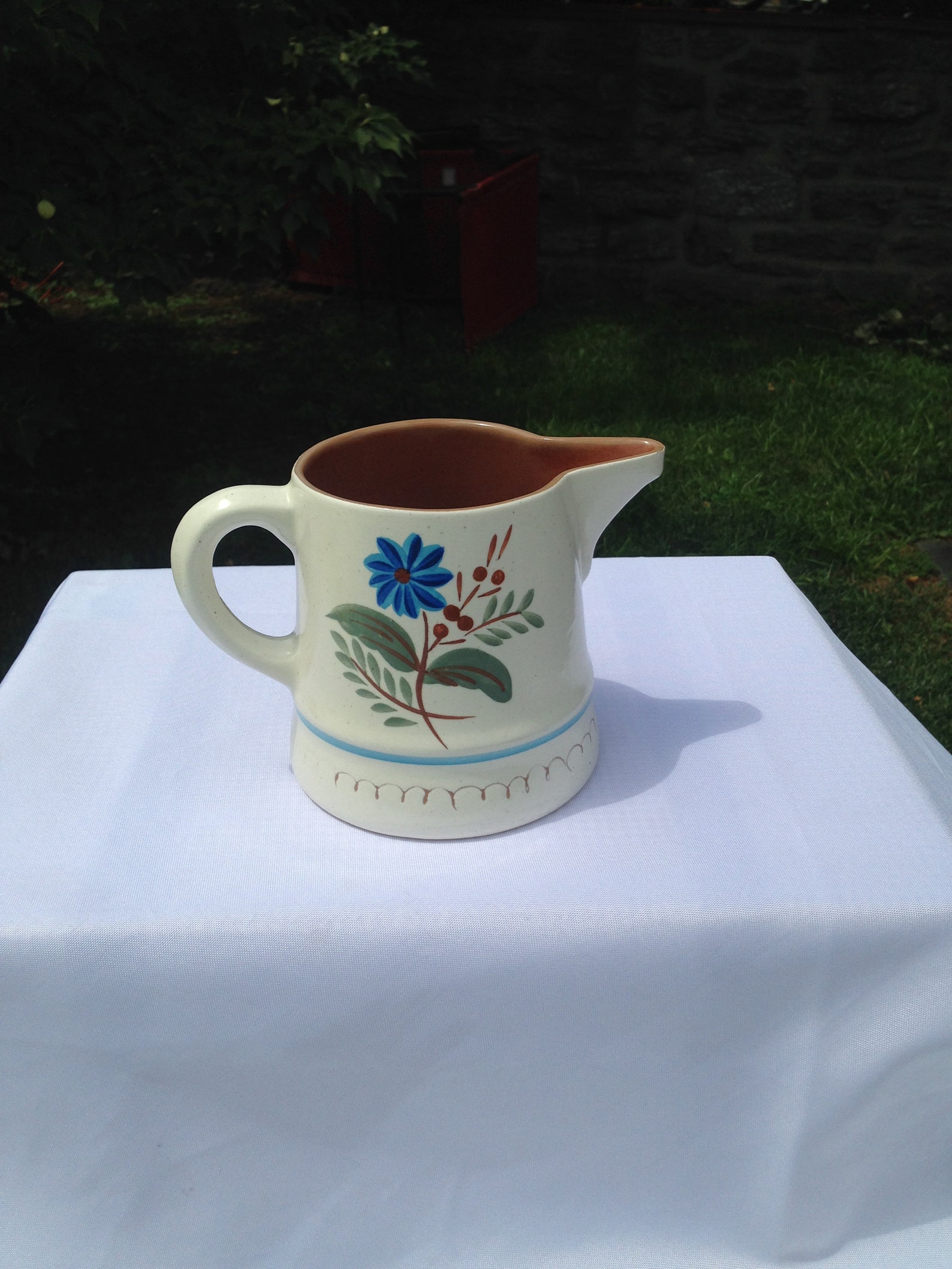Stangl Blue Daisies American Pottery Milk Pitcher/vase/handpainted - Etsy