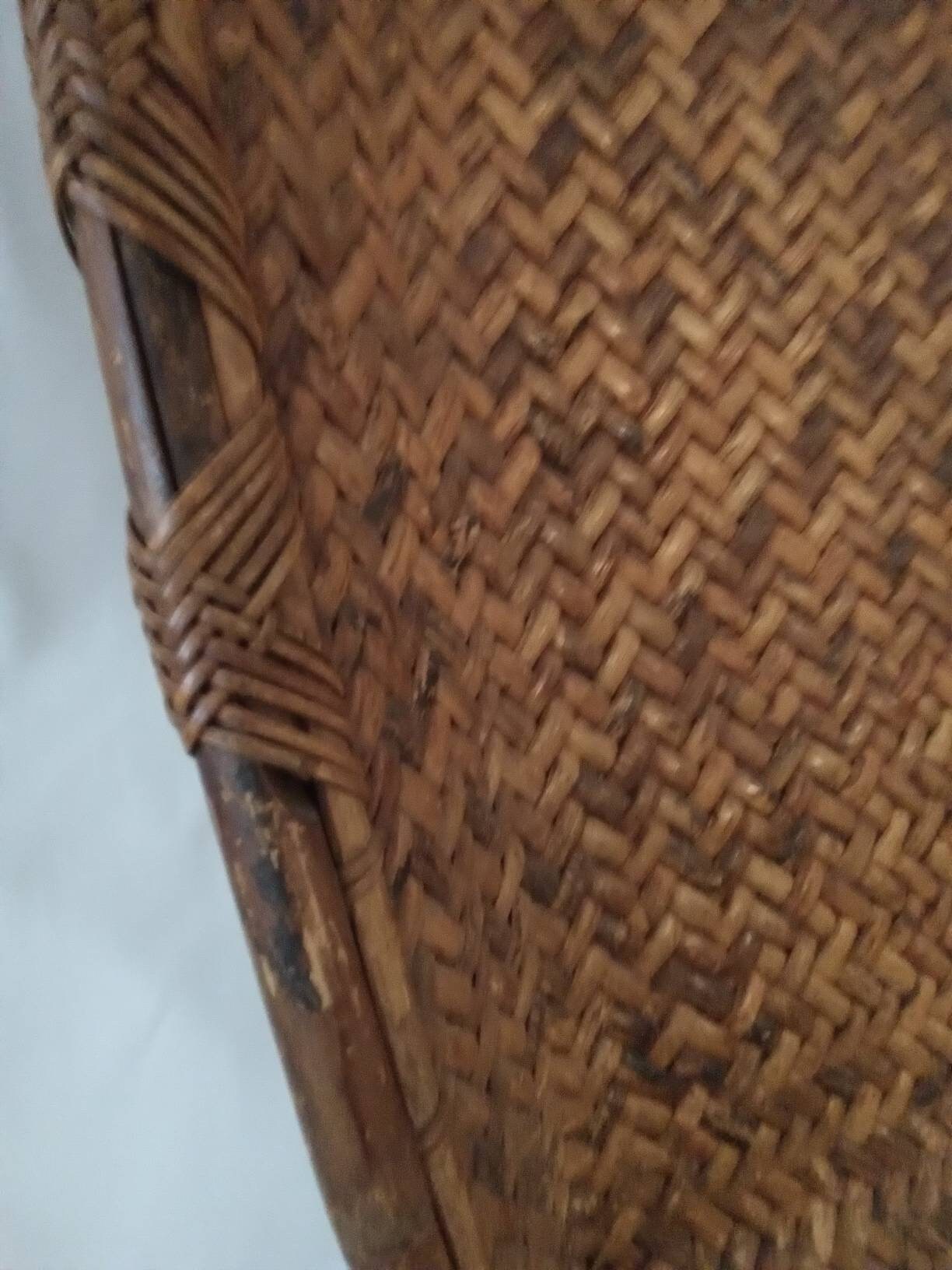 Vintage Woven 28 Big Square Wall or Table Asian Basket - Etsy