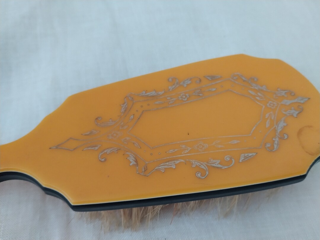 Vintage Yellow Hand Brush - Etsy