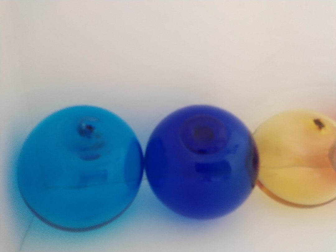 Vintage Float Colorful Glass Balls Hand Blown Glass Lot of 6 Blue ...