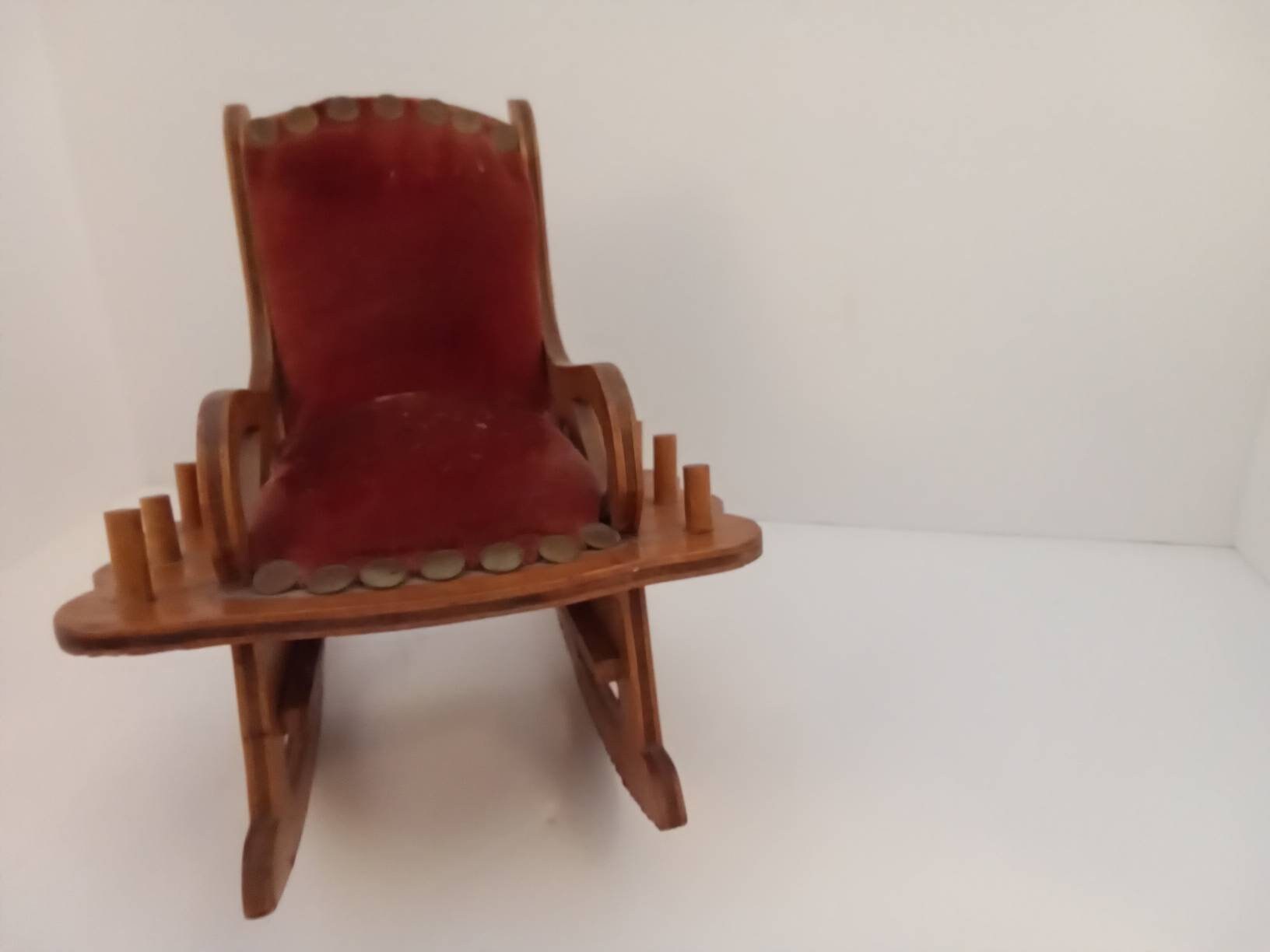 Vintage Rocking Chair Pin Cushion Red and Wood - Etsy