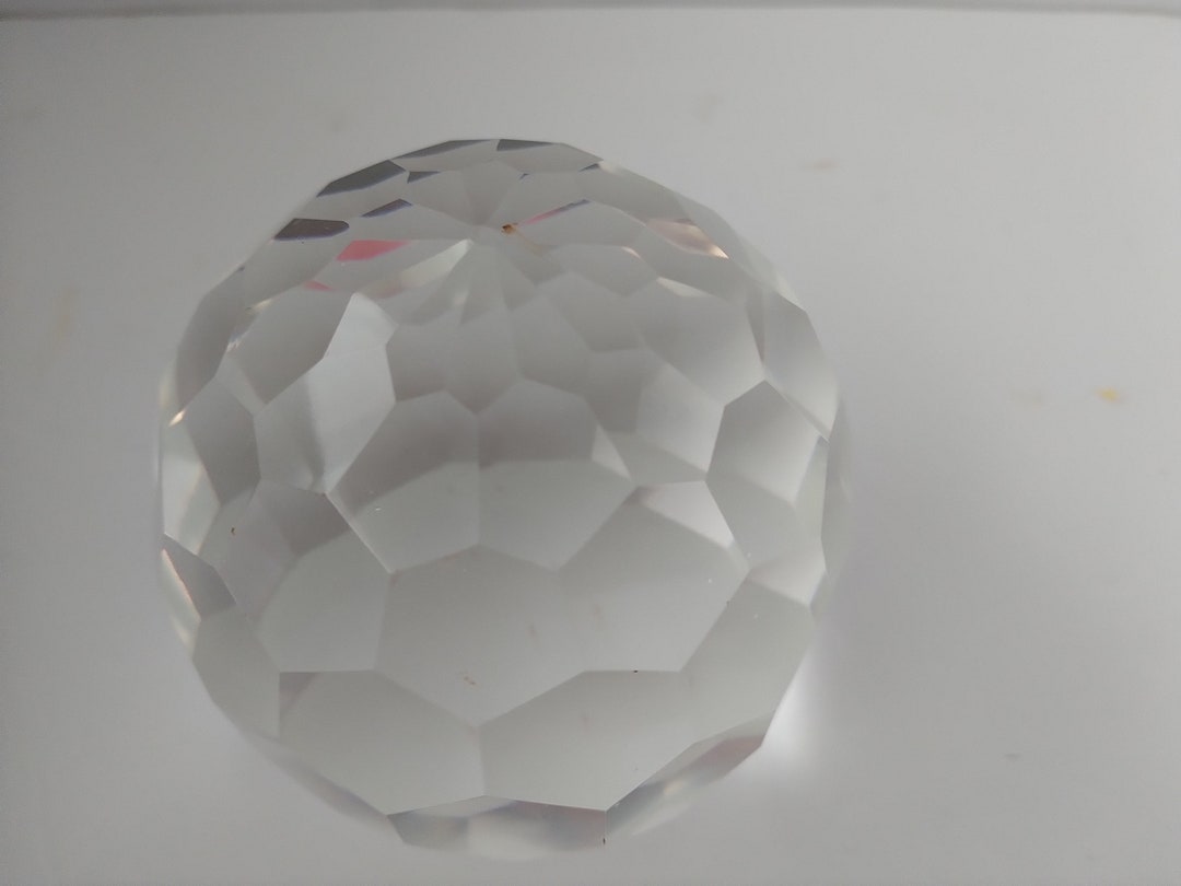 Vintage Clear Paperweight Crystal Hexagon Round Ball - Etsy