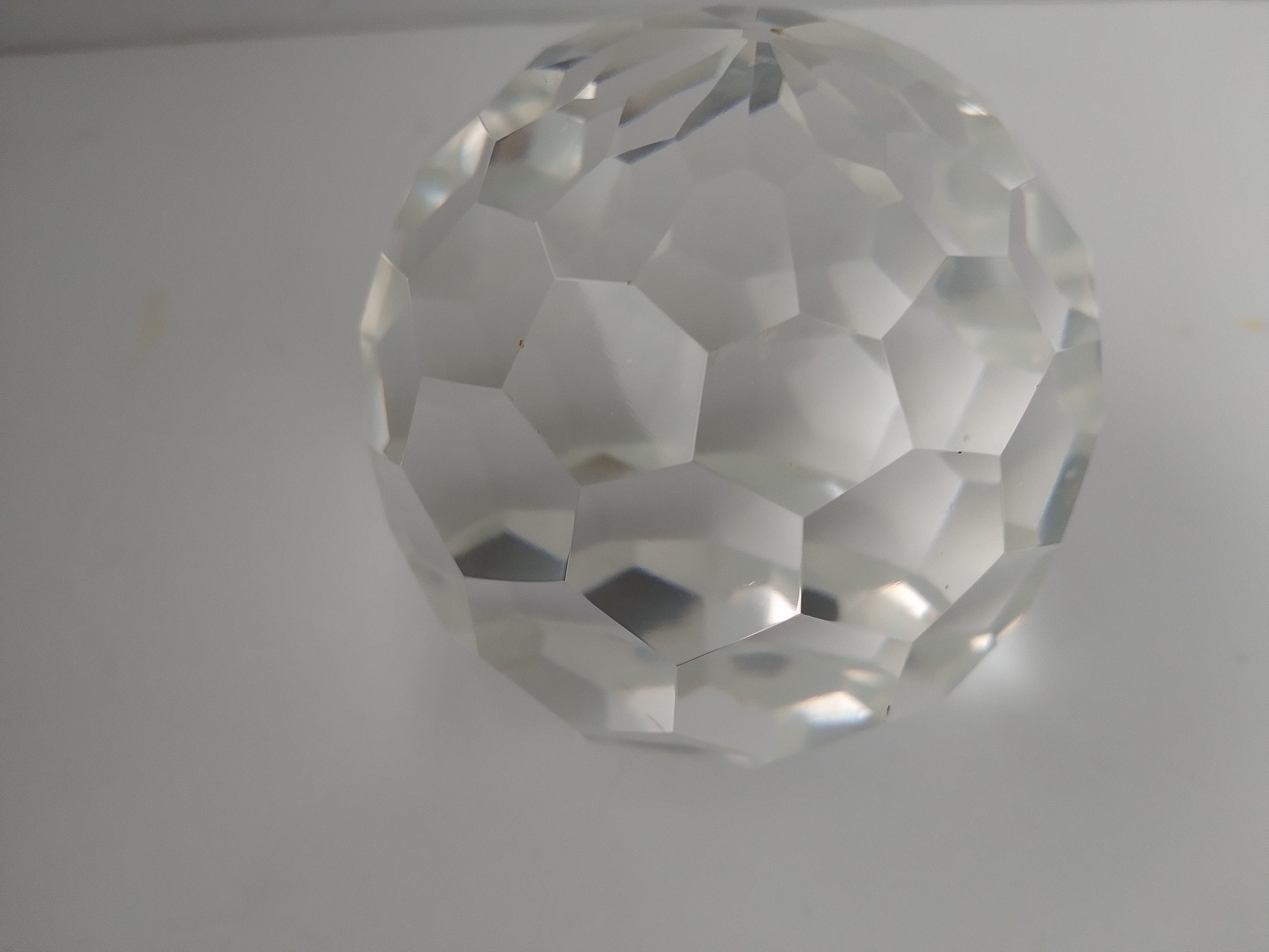 Vintage Clear Paperweight Crystal Hexagon Round Ball - Etsy