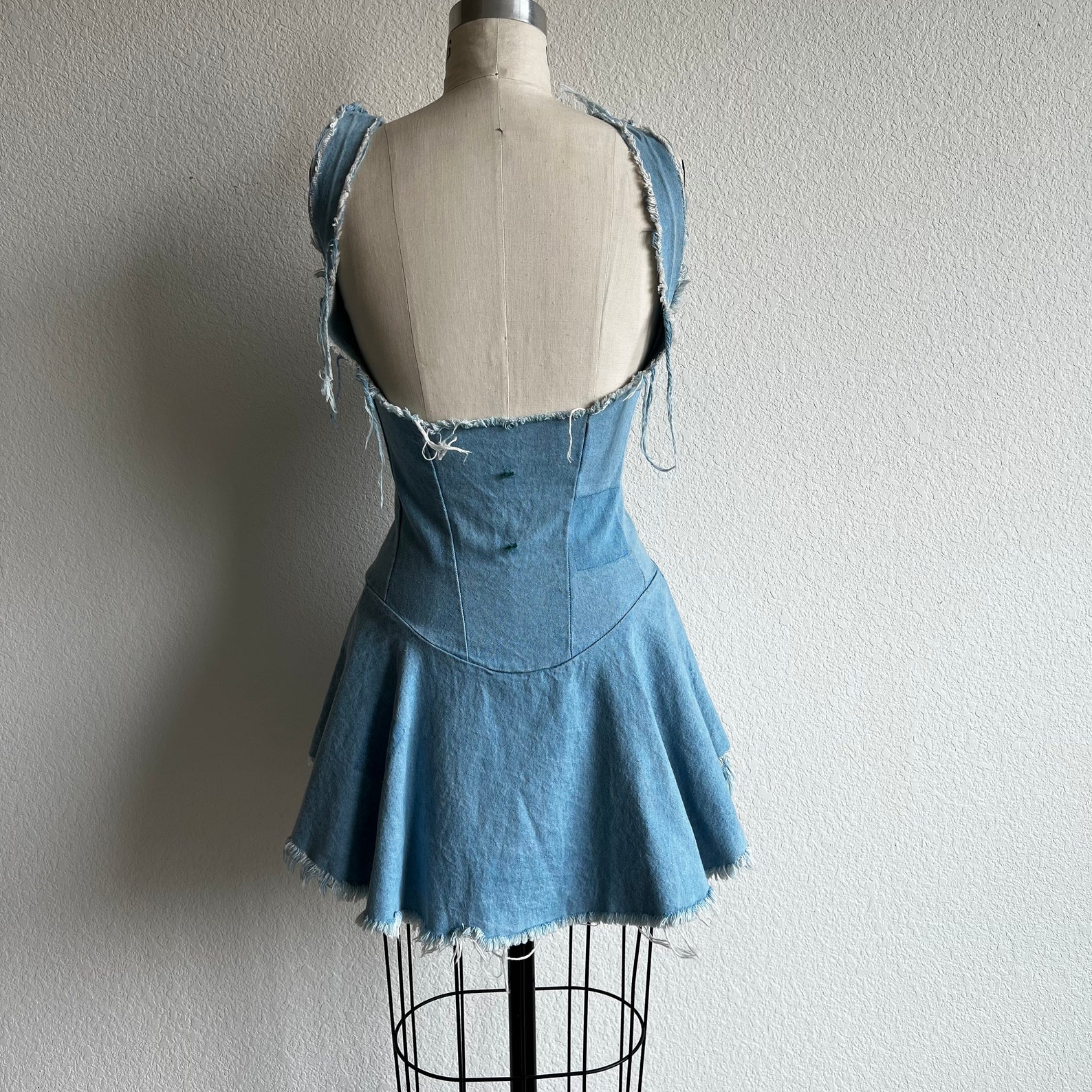 Vintage 90s/00s Denim Dirndl Dress - Etsy