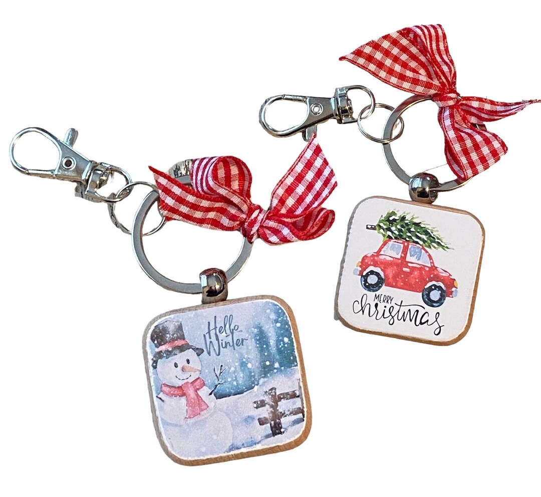 Wood Key Chain Snowflake Key Chain Birthday Gift Winter - Etsy