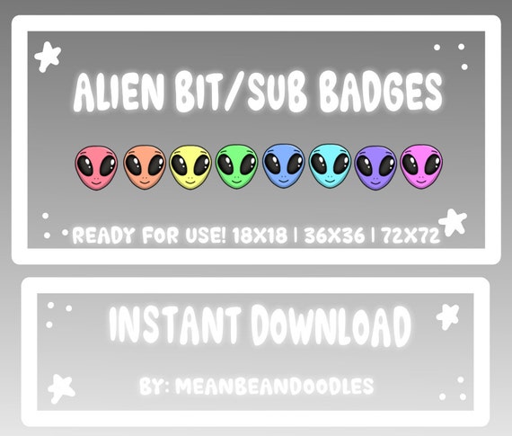 Alien Bit/sub Badges/ Space/ Kawaii/ Twitch / Cute - Etsy