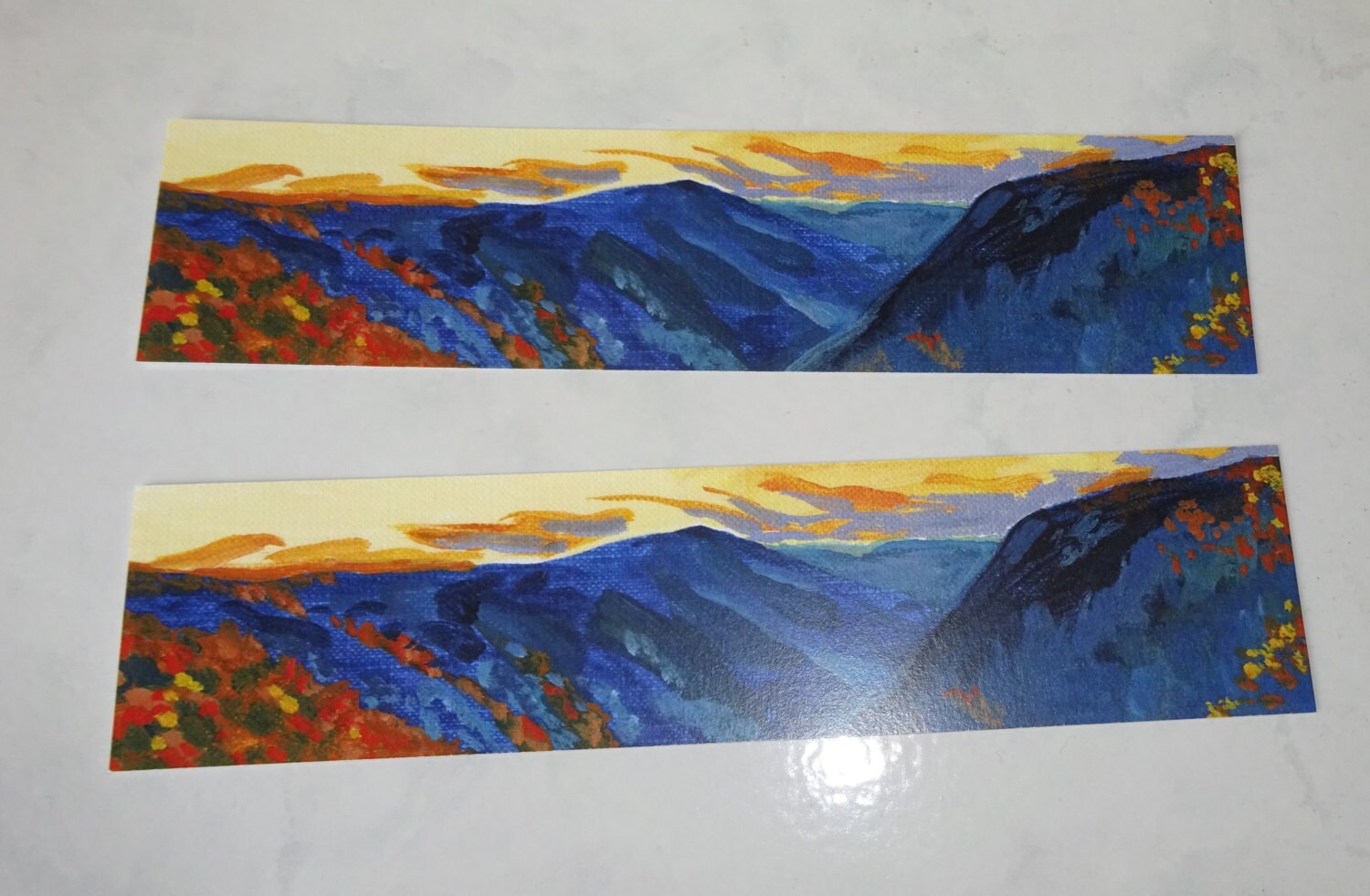 Mountain Bookmark Original Art Print Mountain Landscape Set of - Etsy