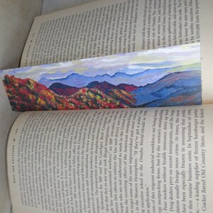 Mountain Bookmark Original Art Print Blue Ridge Mountain Landscape Set ...