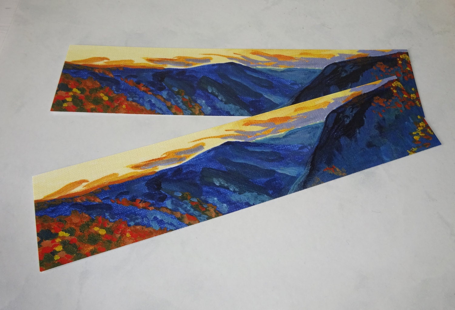Mountain Bookmark Original Art Print Mountain Landscape Set of - Etsy