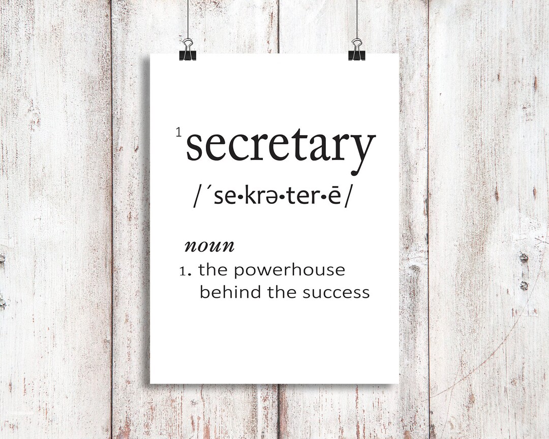 SECRETARY Definition Art - Digital Download, Printable 8x10 Decor ...