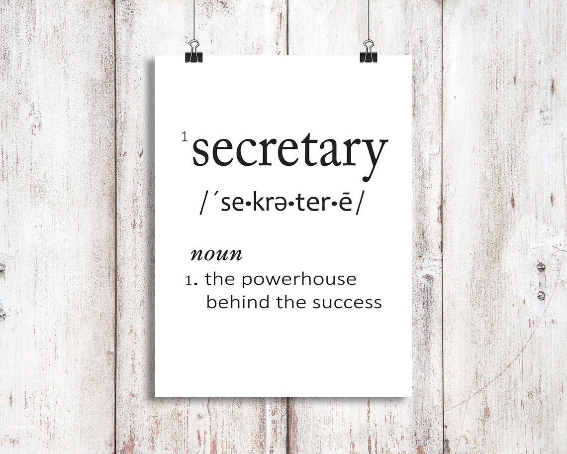 SECRETARY Definition Art Digital Download Printable 8x10 - Etsy
