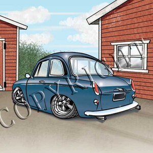 VW Notchback, Art Print - an Original EXCLUSIVE Volkswagen Design by Og ...