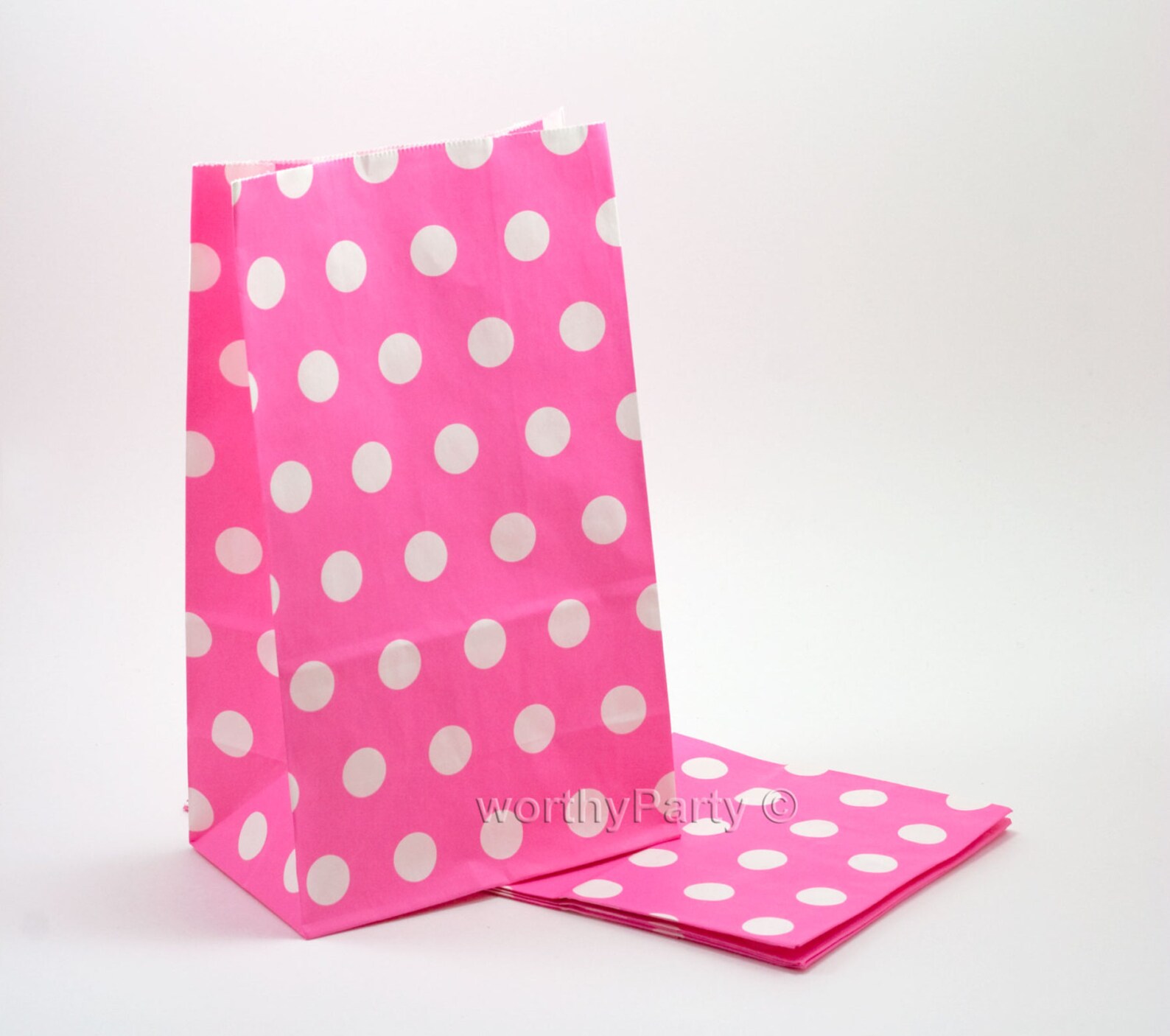HOT PINK Chevron Polka Dot Kraft Paper Popcorn Stand up Bags - Etsy
