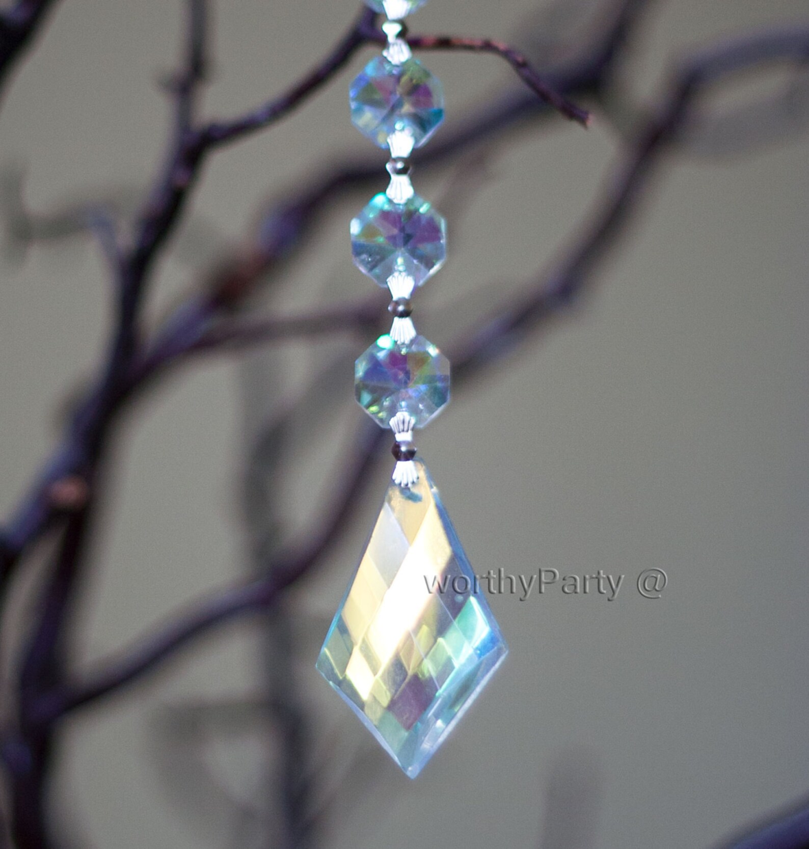 Diamond Crystal Hanging Ornament Acrylic Drop Wedding - Etsy