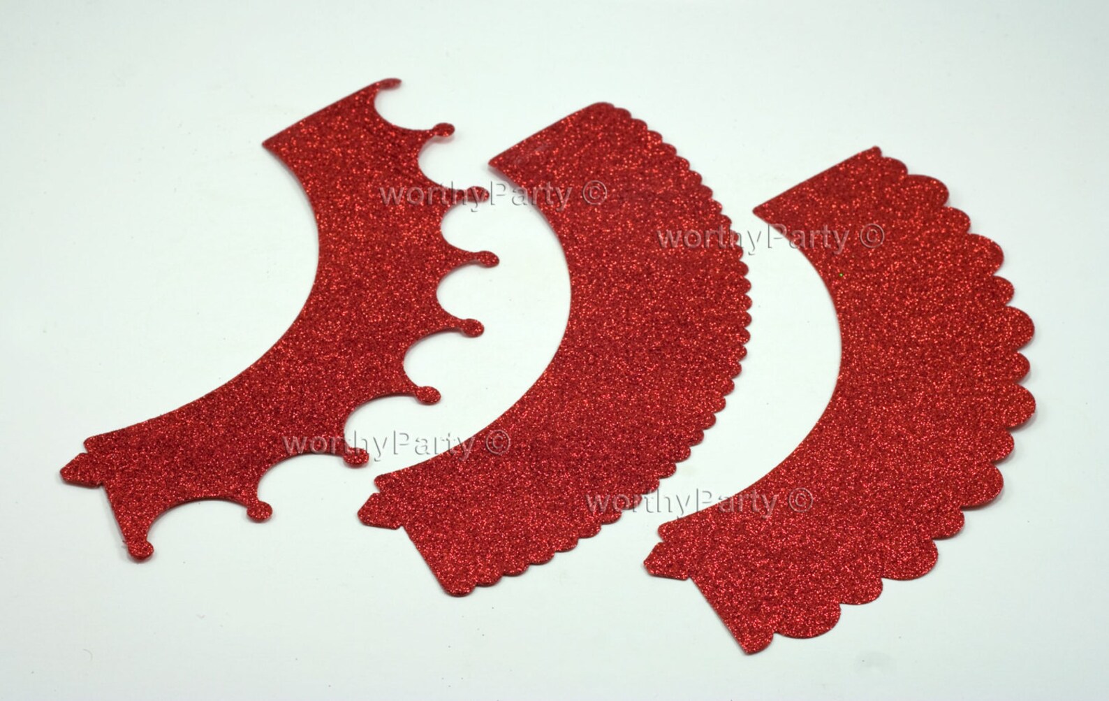 RED GLITTER Sparkling Cupcake / Muffin Wrappers Crown - Etsy