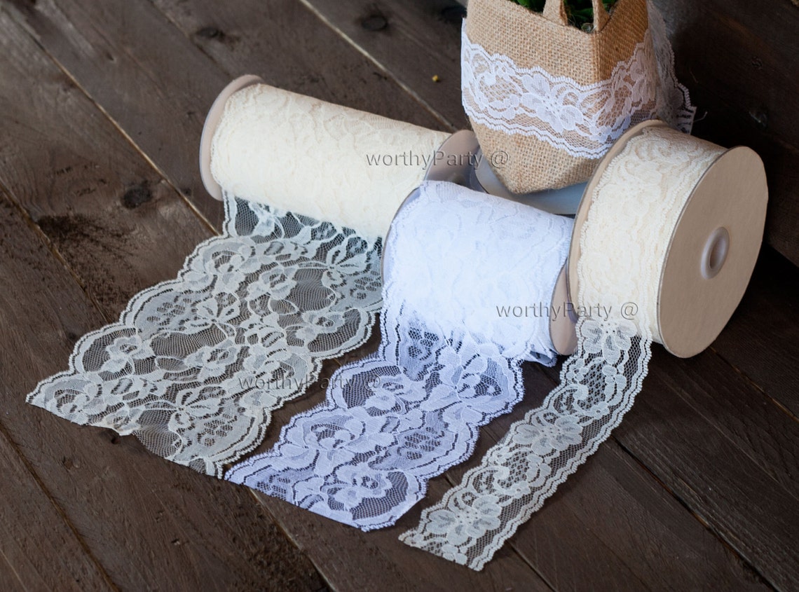 Lace Ribbon Floral Trim Patterned Black (available in 3 Sizes) - Etsy