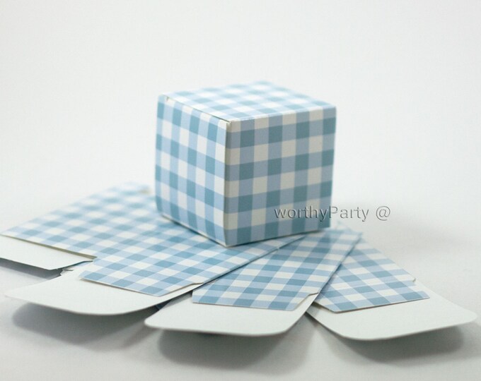 Pastel Blue Gingham Wedding Birthday Party Bridal Baby Shower Gift ...