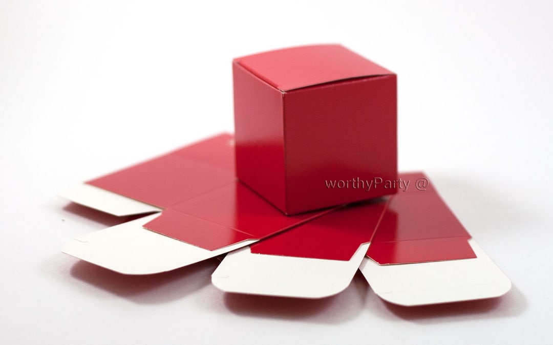 Red Wedding Birthday Party Bridal Baby Shower Gift Favor - Treat Box ...