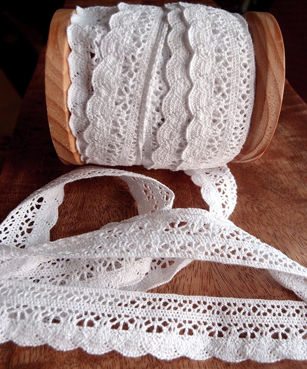 Cotton Crochet Lace Ribbon Ivory/ Beige and White 10 Yards - Etsy