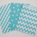AQUA Chevron Diagonal Stripe Polka Dot Kraft Paper Goodie - Etsy